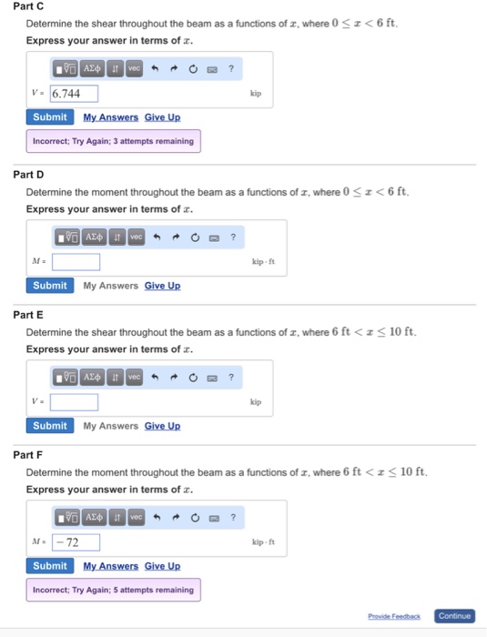 Solved Problem 6.3 okip skip 2 kipt kip-t A beam is shown in | Chegg.com
