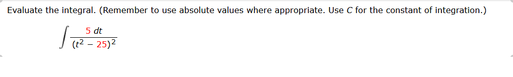Solved Evaluate the integral. (Remember to use absolute | Chegg.com