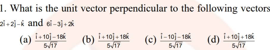 Solved 1. What is the unit vector perpendicular to the | Chegg.com