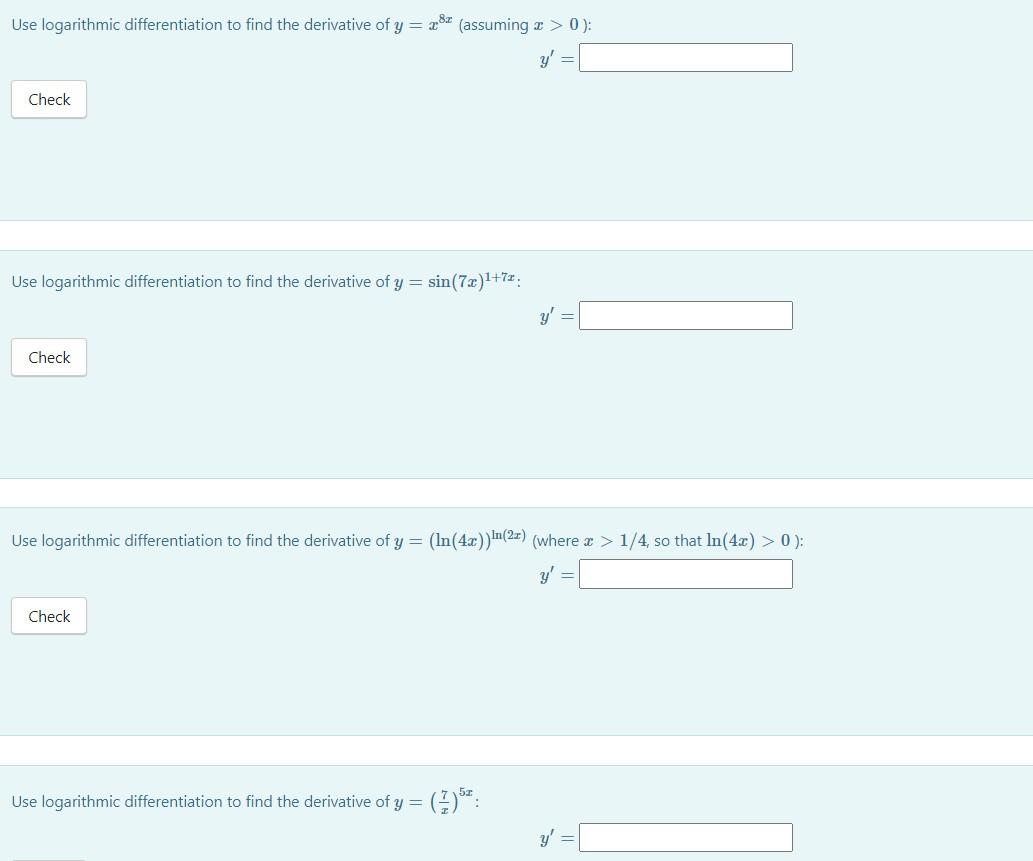 Solved Use logarithmic differentiation to find the | Chegg.com