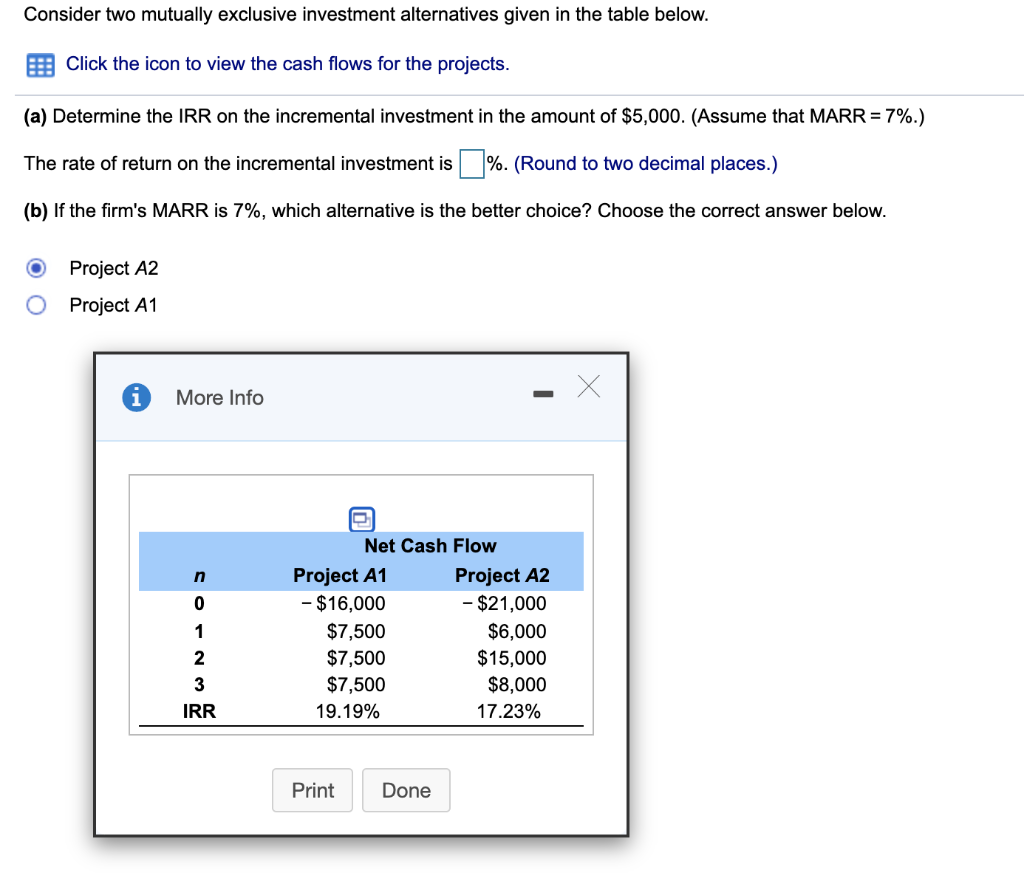 Solved Consider two mutually exclusive investment | Chegg.com