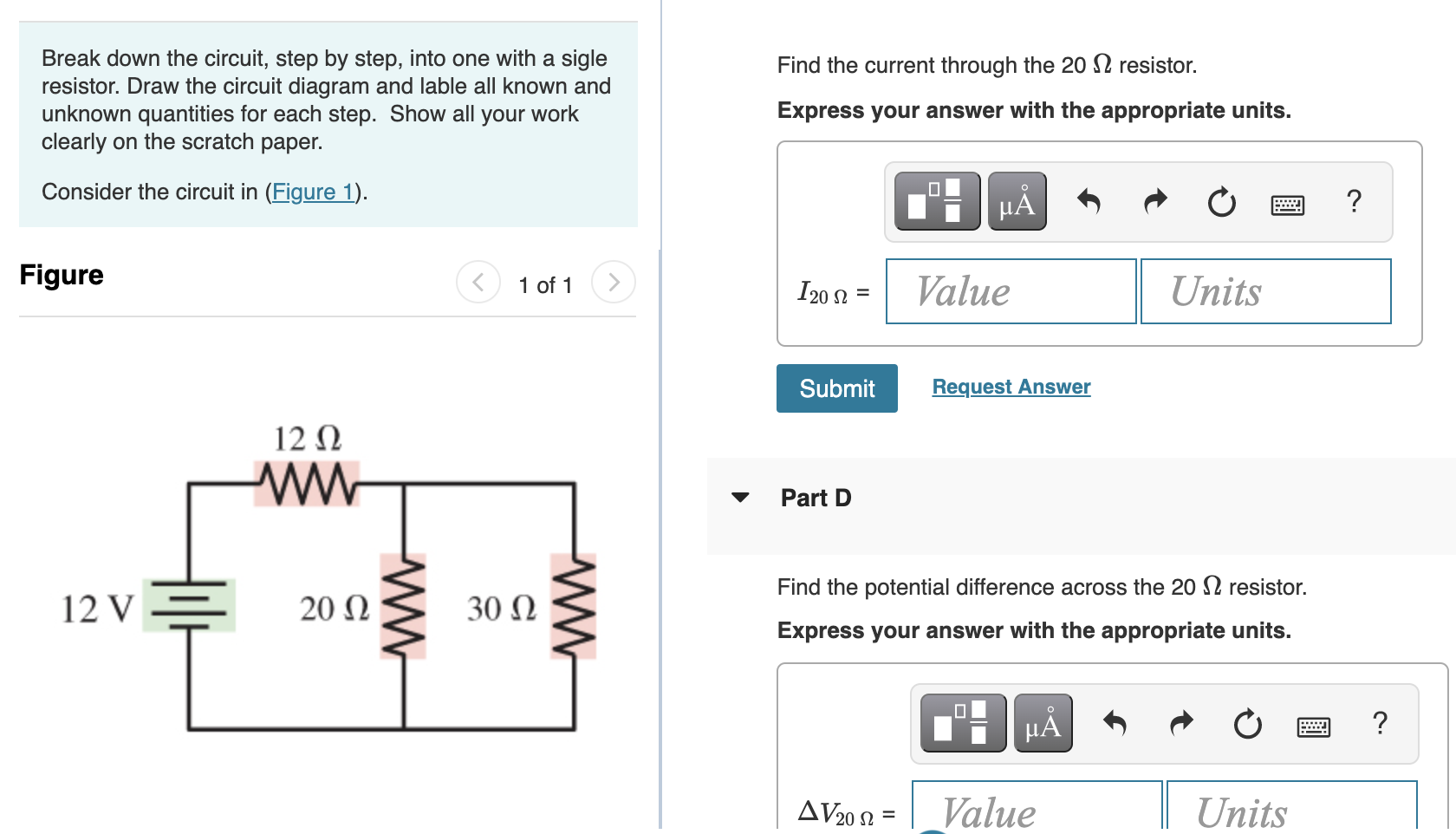 Solved Break down the circuit, step by step, into one with a | Chegg.com