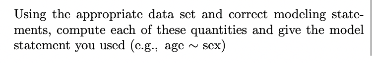 Using the appropriate data set and correct modeling | Chegg.com