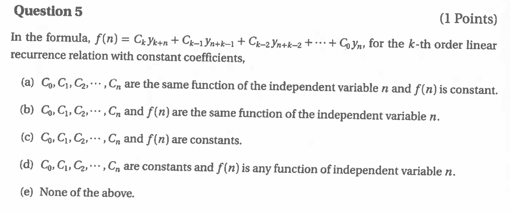 Solved code class="asciimath">Question 5 (1 ﻿Points) ﻿In the | Chegg.com