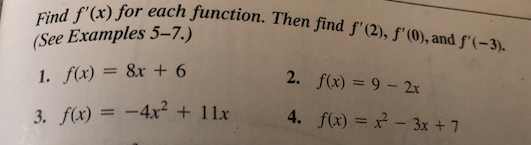 Solved d fx) for each function. Then find j'z, f0), and | Chegg.com