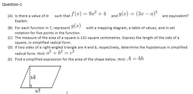Solved (A) Is there a value of a such that f(x)=9x2+4 and | Chegg.com