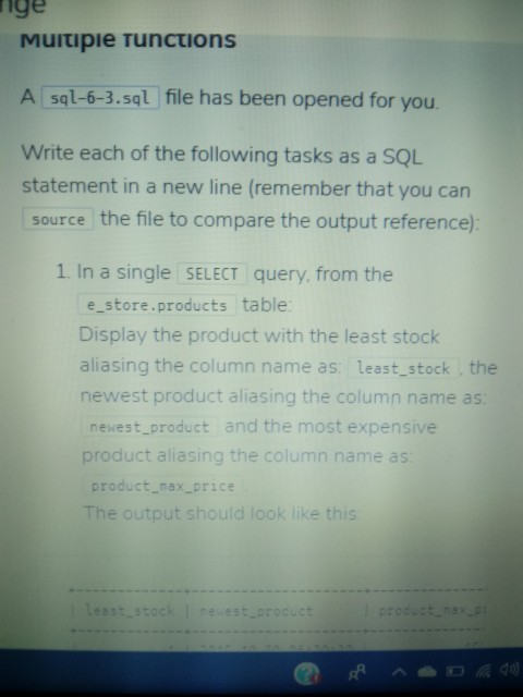 Solved rige Multiple functions A sql-6-3.sql file has been | Chegg.com