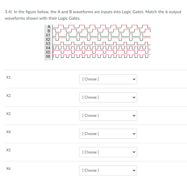 Solved 3.4) In the figure below, the A and B waveforms are | Chegg.com