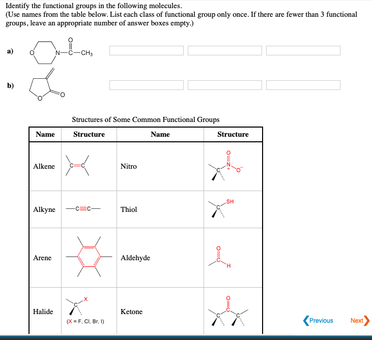 Solved Identify the functional groups in the following | Chegg.com