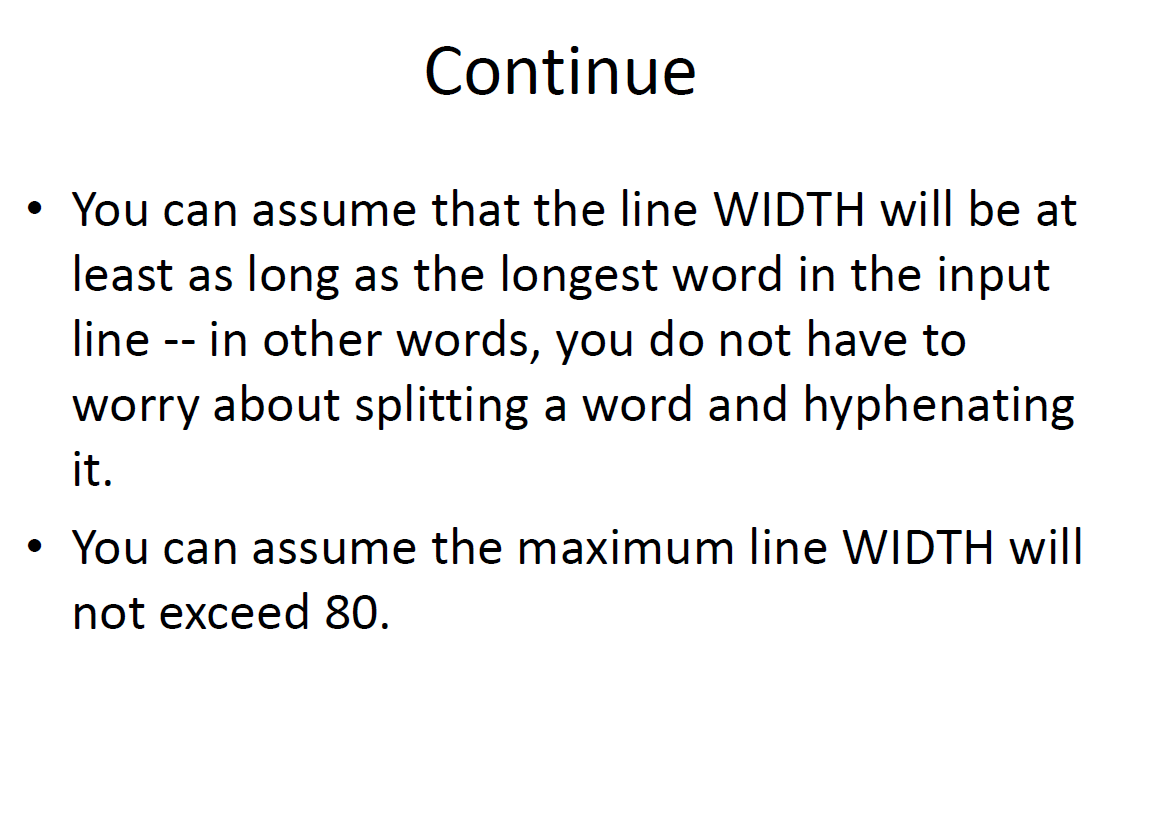 Solved Assignment - Write a simple text formatter ( one or | Chegg.com