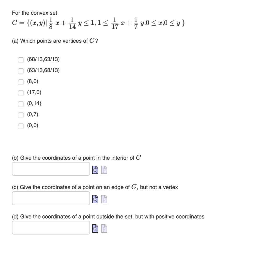For the convex set | Chegg.com