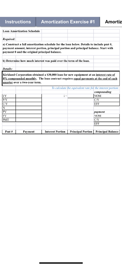 Solved 1. Loan Amortization Schedule (P/Y=C/Y) Details: RBC | Chegg.com
