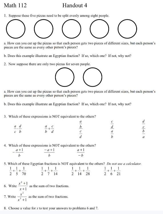 Solved Math 112 Handout 4 1. Suppose these five pizzas need | Chegg.com