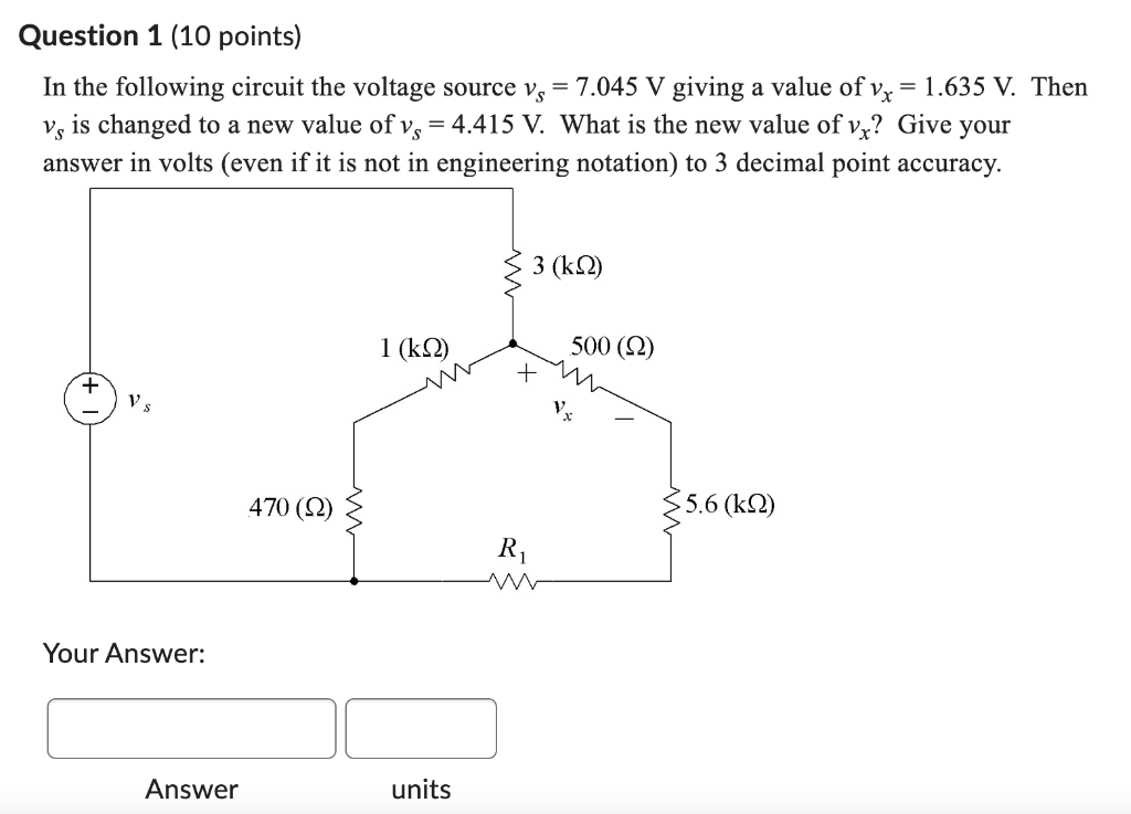 Solved In the following circuit the voltage source vs=7.045 | Chegg.com
