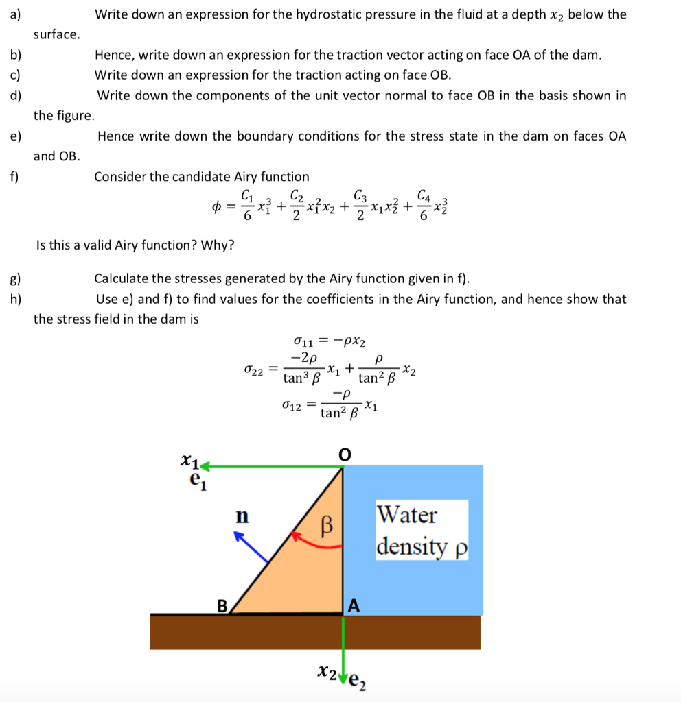 Solved Write Down An Expression For The Hydrostatic Pressure