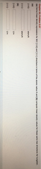 Solved A Derive Linear Density Expressions For Bcc [110]