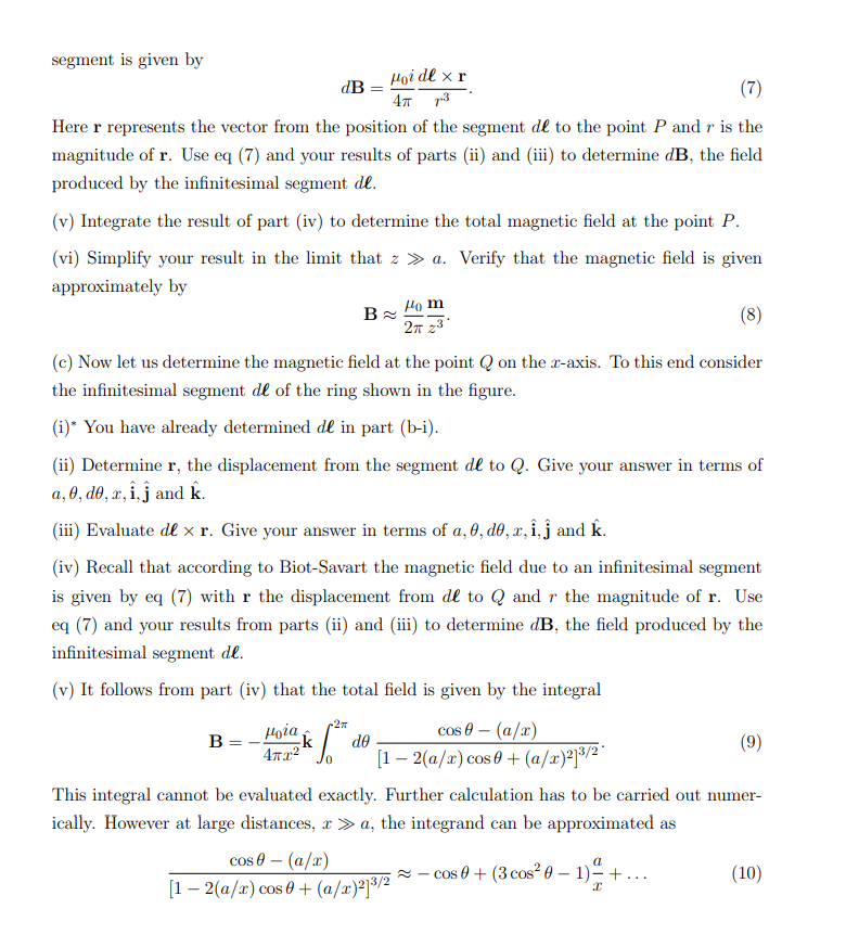 Solved 6. Circular loop. A circular loop of wire of radius r | Chegg.com