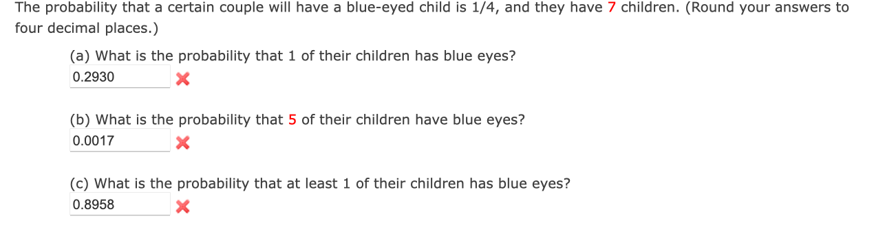 Solved The probability that a certain couple will have a | Chegg.com