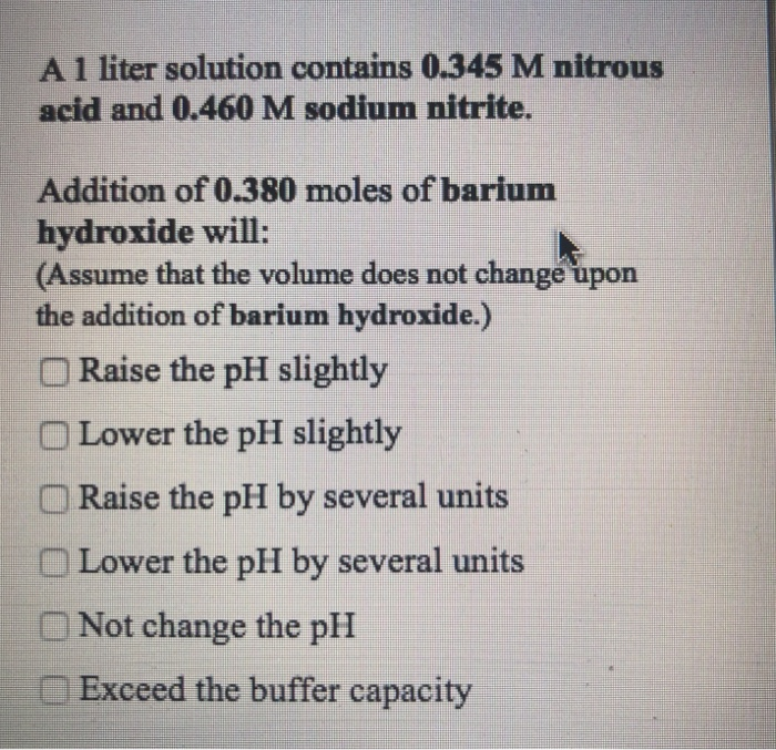 Solved A 1 liter solution contains 0.345 M nitrous acid and | Chegg.com