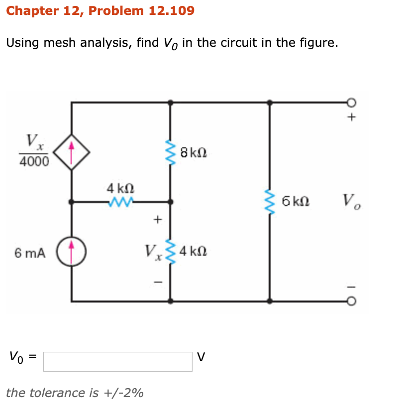 Solved Chapter 12, Problem 12.109 Using mesh analysis, find | Chegg.com