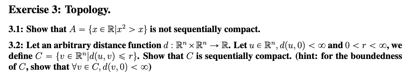 Solved Exercise 3: Topology. 3.1: Show that A = {x € R|> x} | Chegg.com