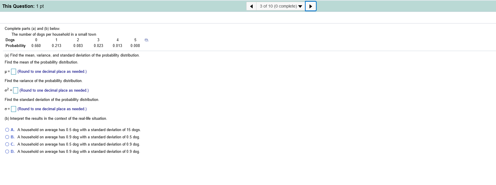 Solved This Question: 1 pt 1 of 10 (0 complete) Decide | Chegg.com