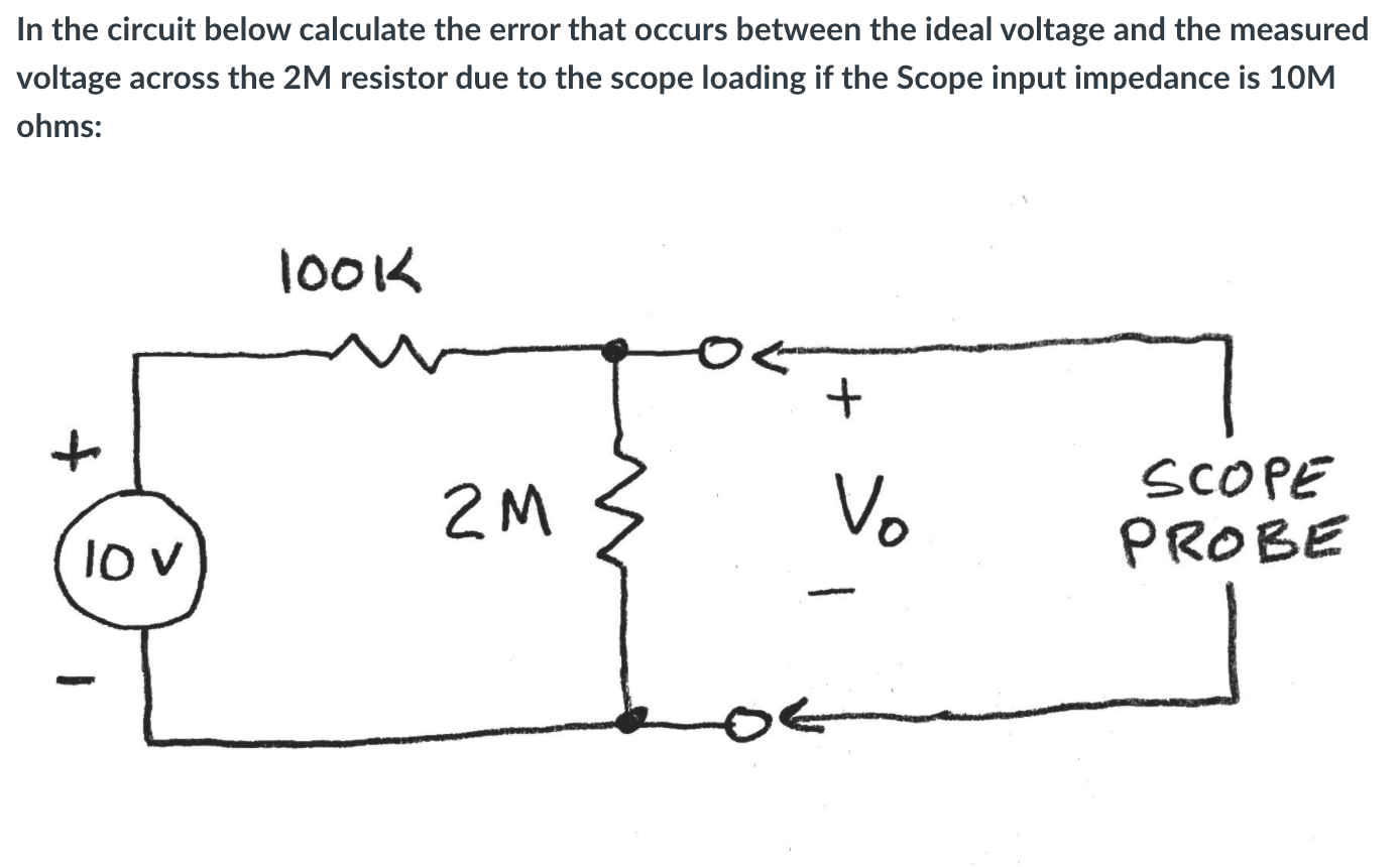 Solved In the circuit below calculate the error that occurs | Chegg.com