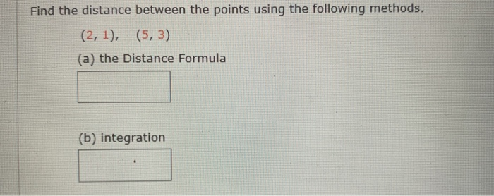 Solved Find the distance between the points using the | Chegg.com