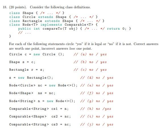 Solved 18. (20 points). Consider the following class | Chegg.com
