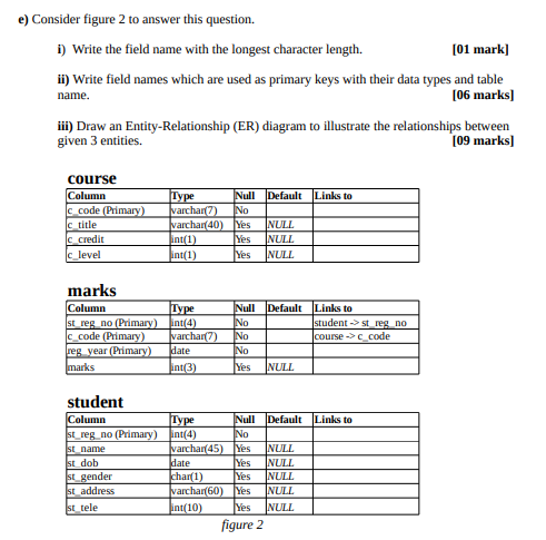 Solved e) Consider figure 2 to answer this question. 1) | Chegg.com