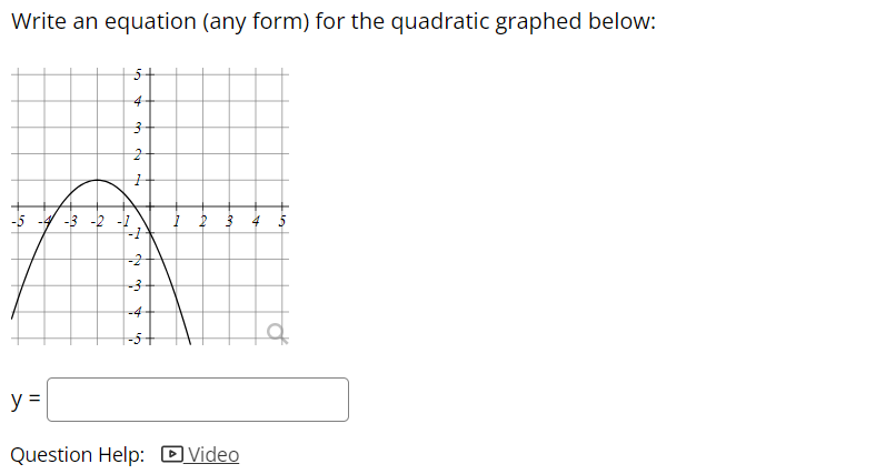 Solved Write an equation (any form) ﻿for the quadratic | Chegg.com