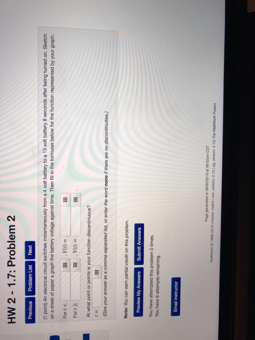 Solved HW 2-1.7: Problem 2 Prevous Problerm List Next (1 | Chegg.com