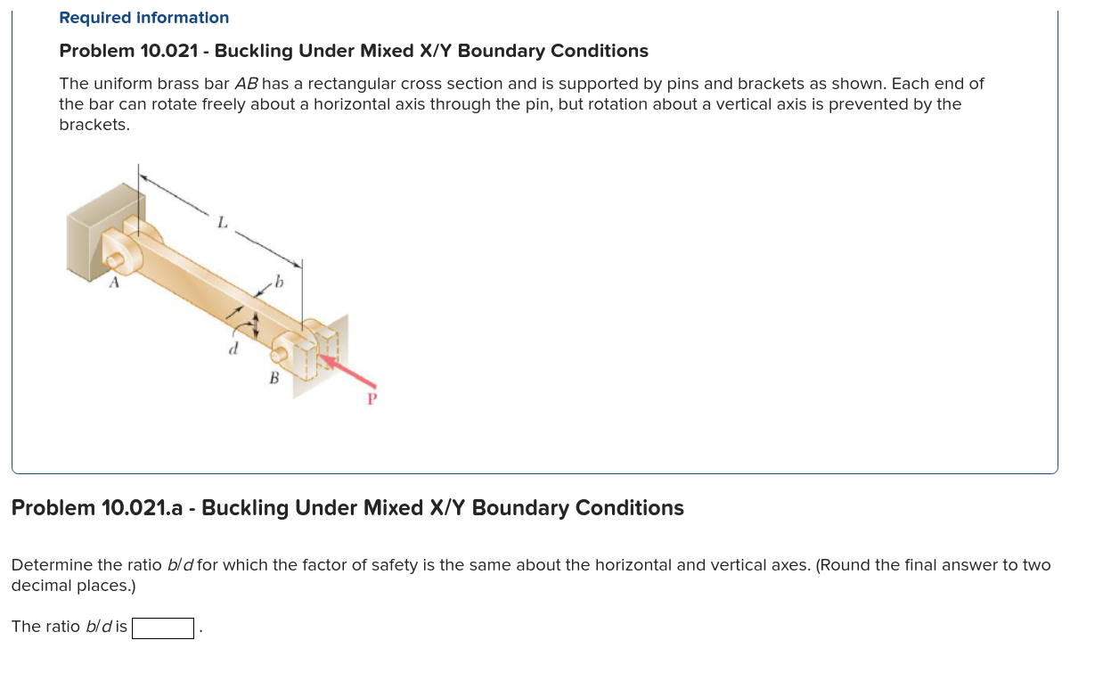 Solved Required information Problem 10.021 - Buckling Under | Chegg.com