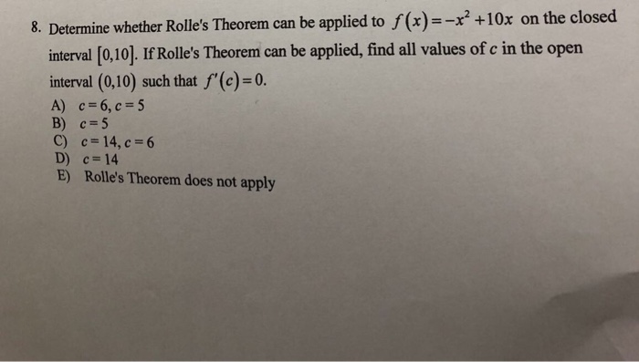 Solved Determine whether Rolle's Theorem can be applied to | Chegg.com