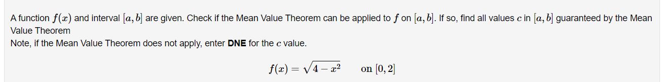 Solved A function f(x) and interval [a,b] are given. Check | Chegg.com