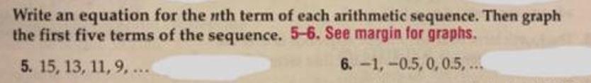 Solved Write an equation for the nth term of each arithmetic | Chegg.com