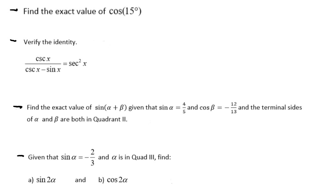 Solved – Find the exact value of cos(15°) Verify the | Chegg.com
