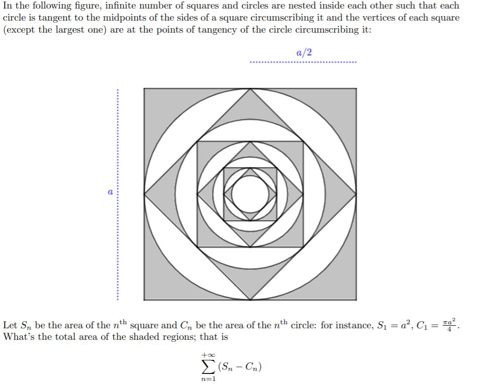 Solved In the following figure, infinite number of squares | Chegg.com