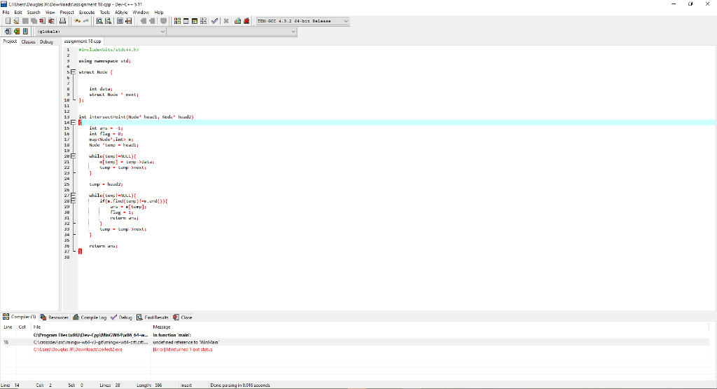 Solved having an issue with my code where it says I have an | Chegg.com