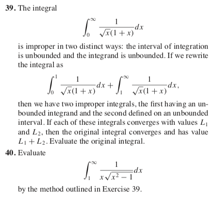 Solved . 39. The integral 1 dx *(1 + x) is improper in two | Chegg.com