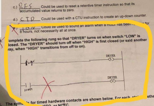 Solved C. )-t> Could be used to reset a retentive timer | Chegg.com