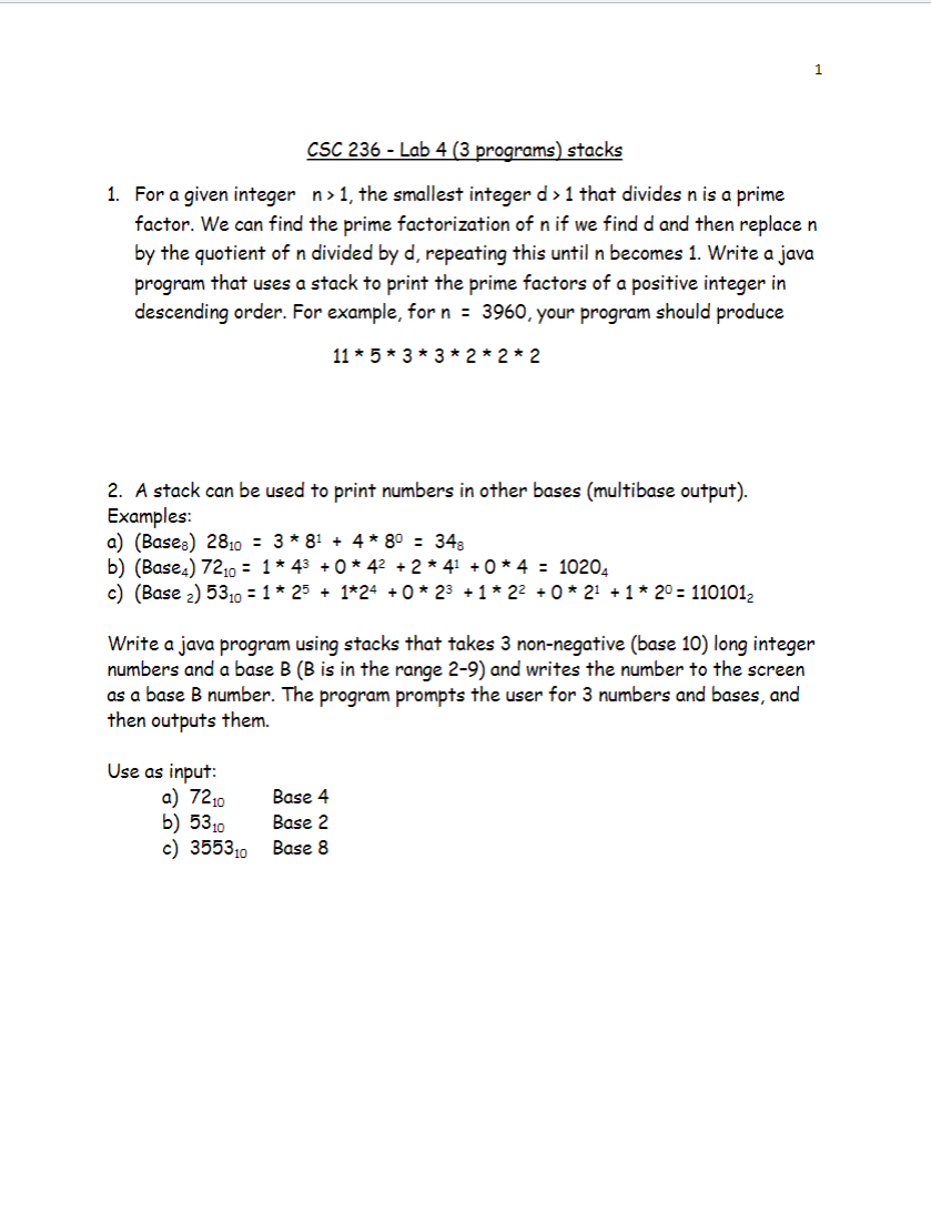 Solved 1. For a given integer n>1, the smallest integer d>1 | Chegg.com