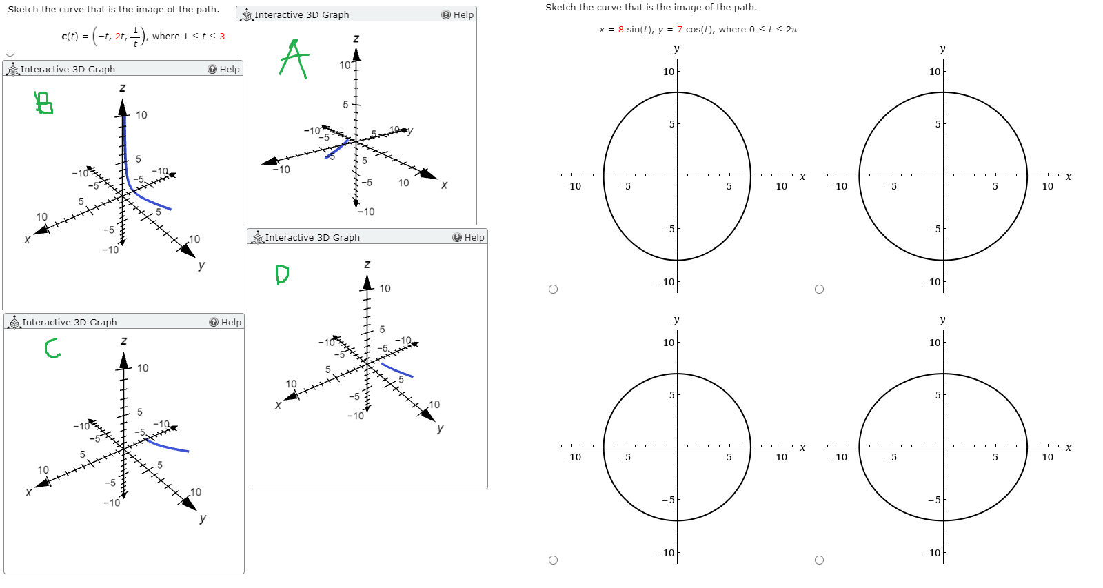Solved Sketch the curve that is the image of the path. | Chegg.com