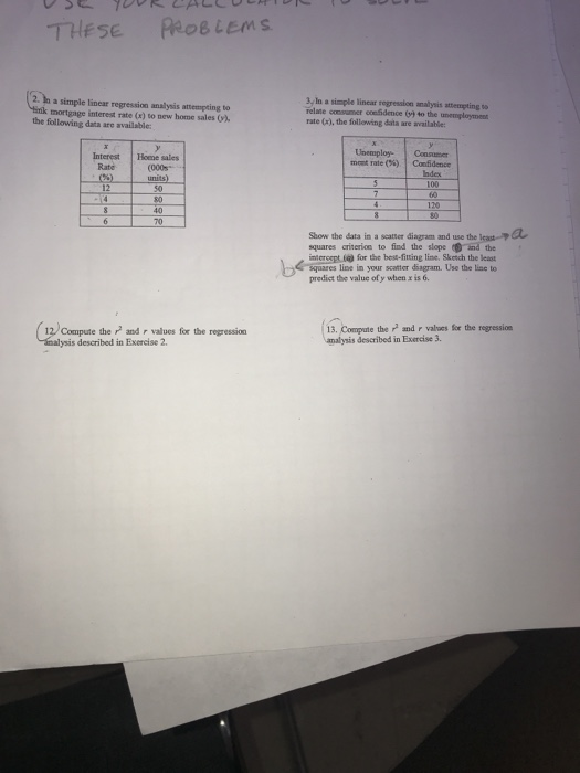 Solved THESE 2 ln a simple linear regression analysis | Chegg.com