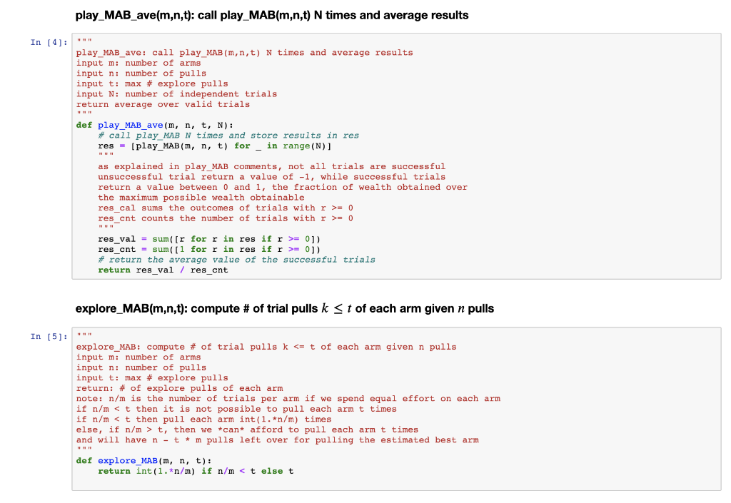 Starter code for MAB Please read and understand the | Chegg.com