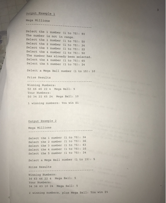 Solved Create the following program. Emulate the Mega | Chegg.com