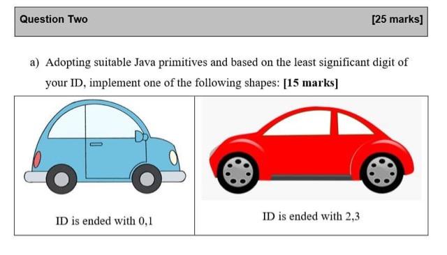 Solved a) Adopting suitable Java primitives and based on the | Chegg.com