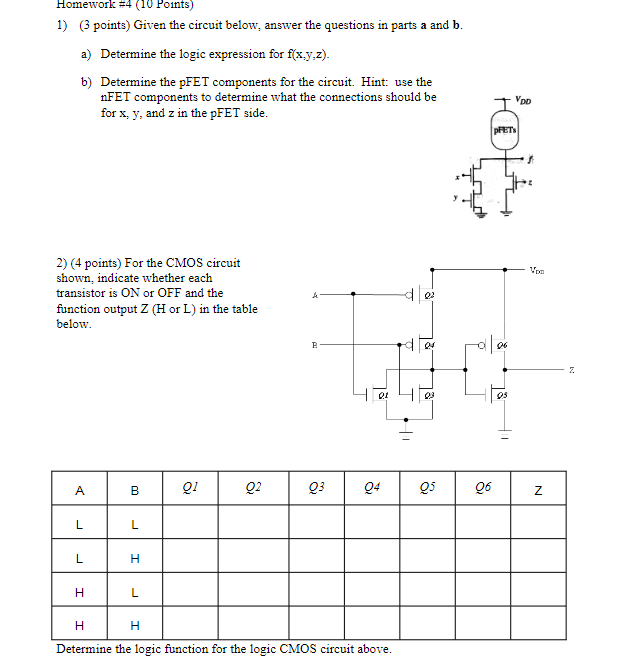 Solved 1) (3 points) Given the circuit below, answer the | Chegg.com