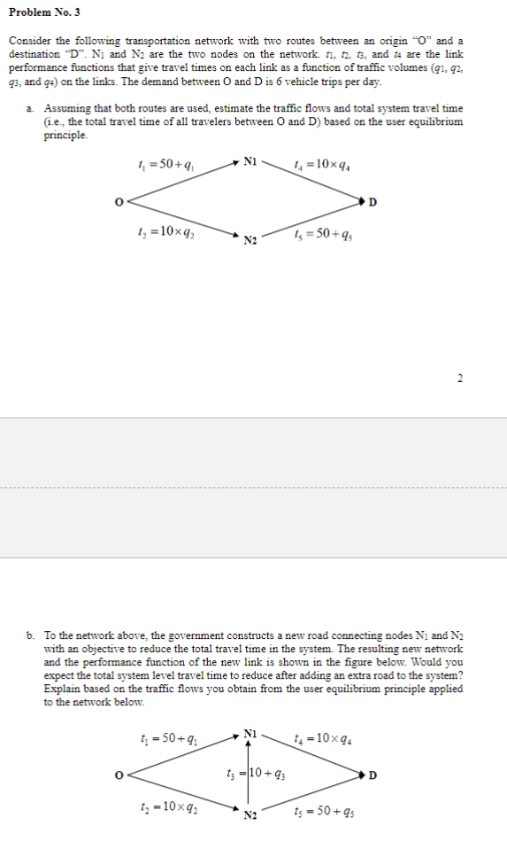 Solved Problem No. 3Consider the following transportation | Chegg.com