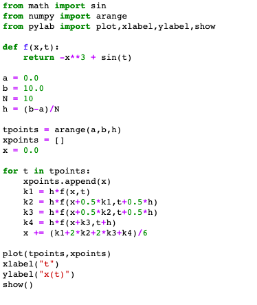 Example 8.6 gives us this code (where g is gravity | Chegg.com